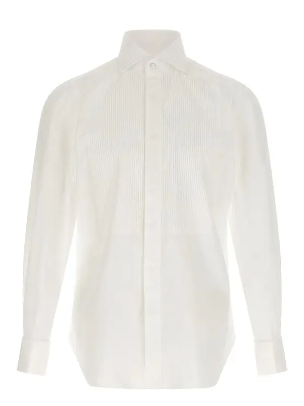 FINAMORE 1925 Tuxedo Shirt - Ivory