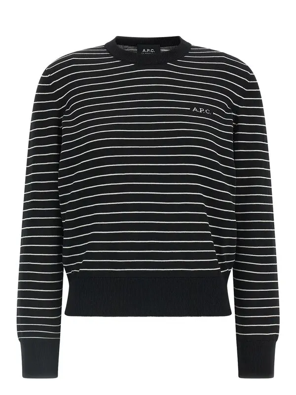 A.p.c. Sima Sweater With Embroidered Logo - White/black