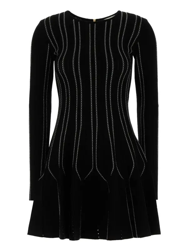 Elisabetta Franchi Long-sleeve Sweater Gown - Neroburro
