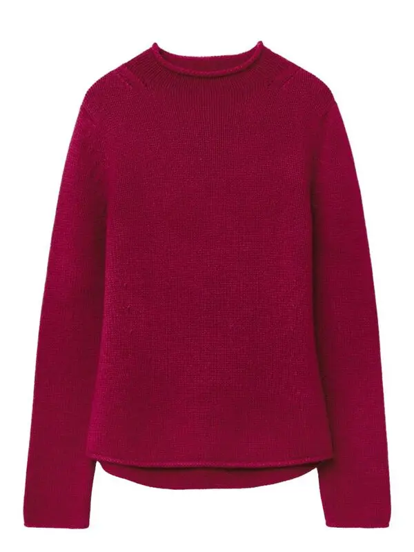 Iris Von Arnim Cashmere Sweater Zimara Plain Knit - Ruby Sw