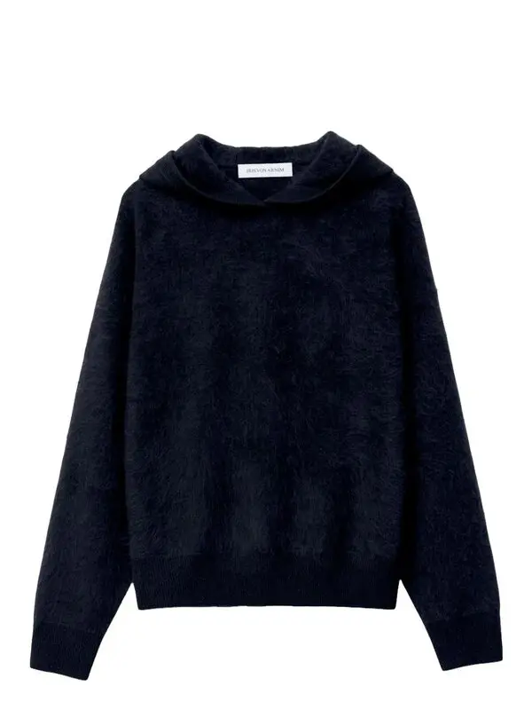 Iris Von Arnim Brushed Cashmere Sweater Dabora - Navy