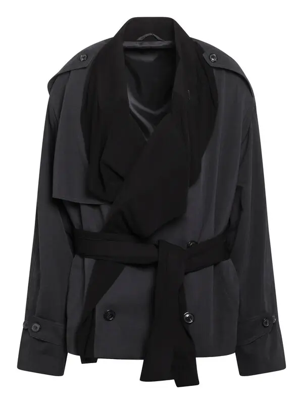 MAISON MARGIELA Cropped Belted Jacket - Black