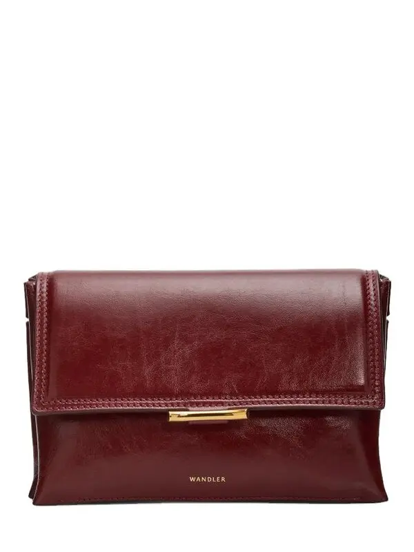 WANDLER Ida Trio Leather Clutch - Ruby Glaze