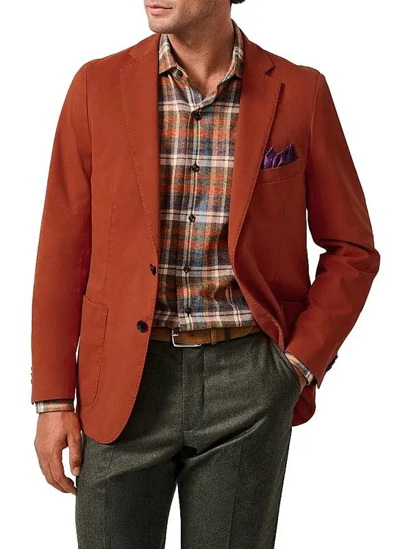 David Donahue Jackson Cotton Blend Soft Coat - Spice