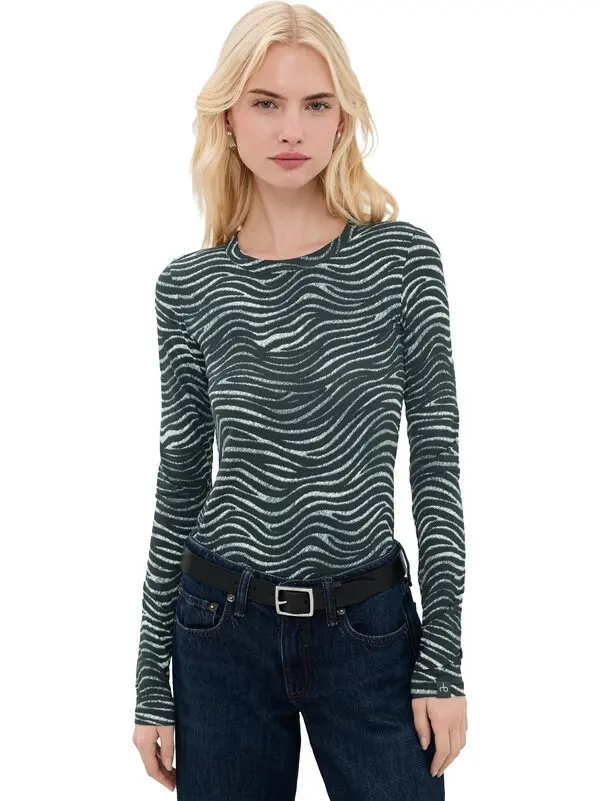 Rag & Bone Luca Zebra Long Sleeve Shirt - Blkzebra