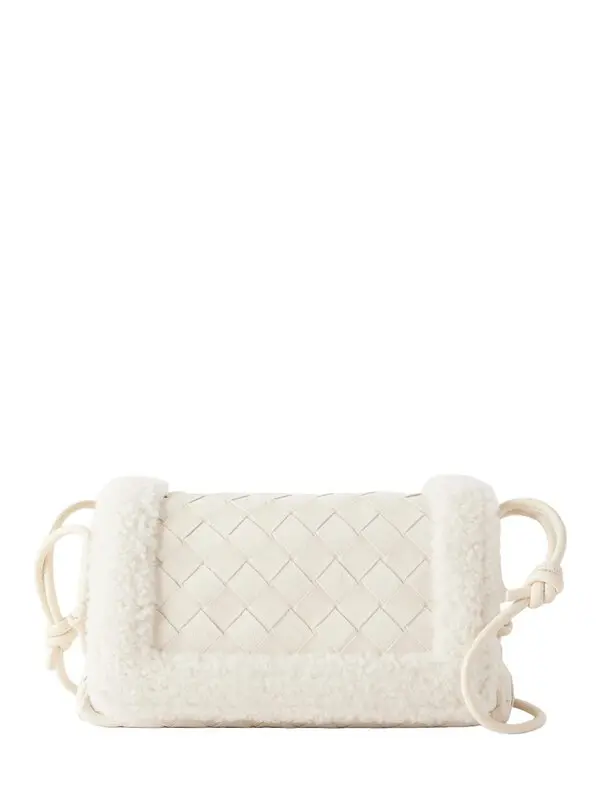 Bottega Veneta Intrecciato Shoulder Bag - White