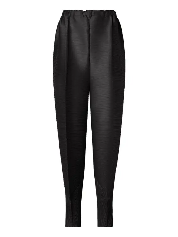 Issey Miyake Cocoon Plissé Tapered Pants - Black