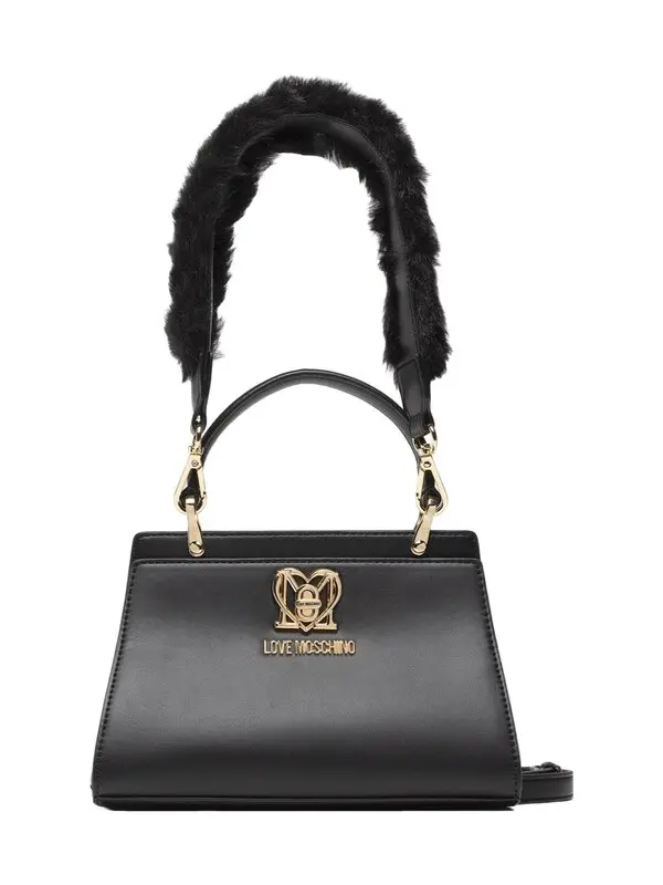 Moschino Plaque Crossbody Bag - Black