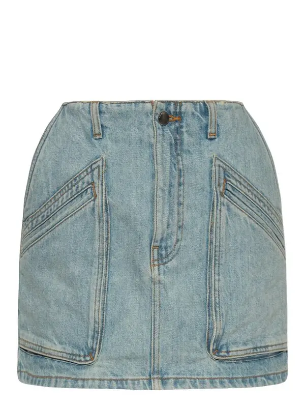 Amiri Panelled Mini Denim Skirt - Gray