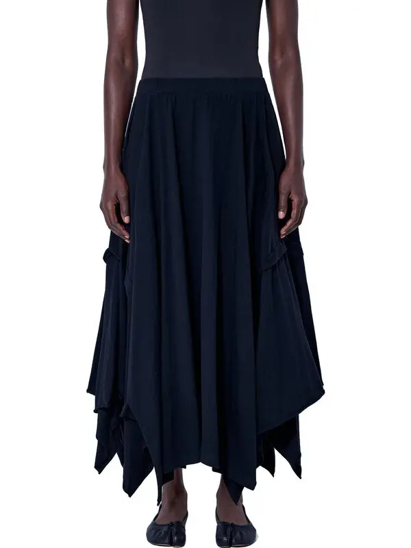 Yohji Yamamoto Draped Skirt A - Black