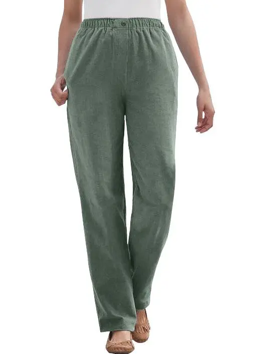 WOMAN WITHIN 7 Day Corduroy Pant - Pine