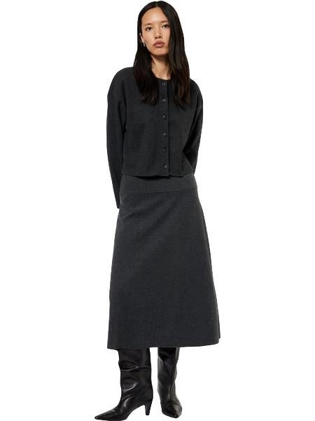 Koton A-line Flare Midi Skirt - Anthracite