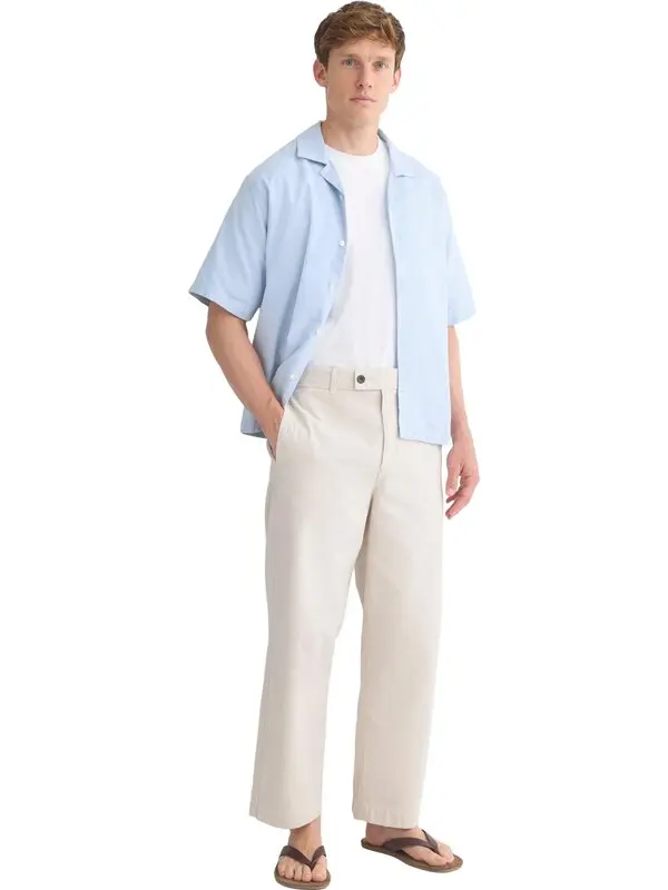 Everlane Cropped Slub Trousers - Peyote