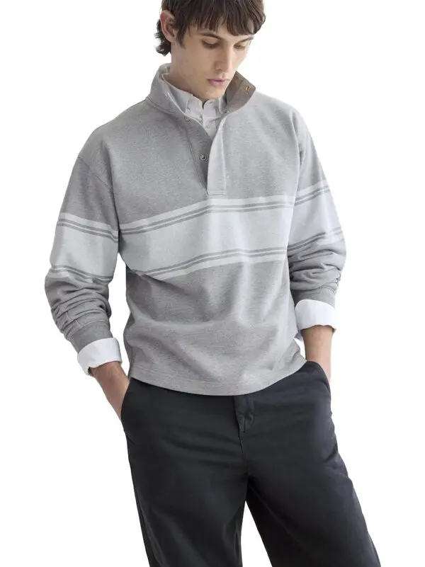 Everlane Off-duty Terry Pullover - Vintage Heather Grey/bone