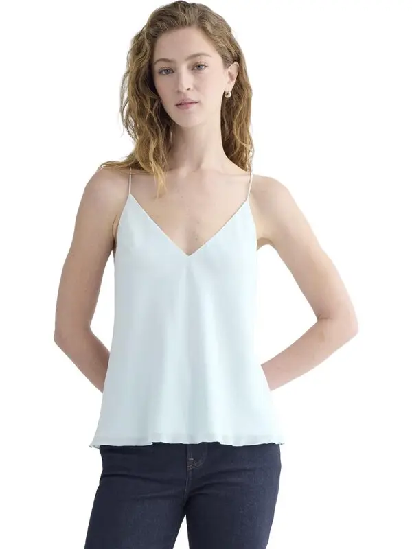Everlane Washable Silk Tie Back Cami Top - Skywriting