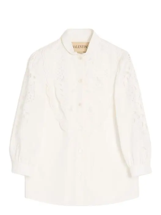 Valentino Garavani Embroidered Poplin Shirt - White