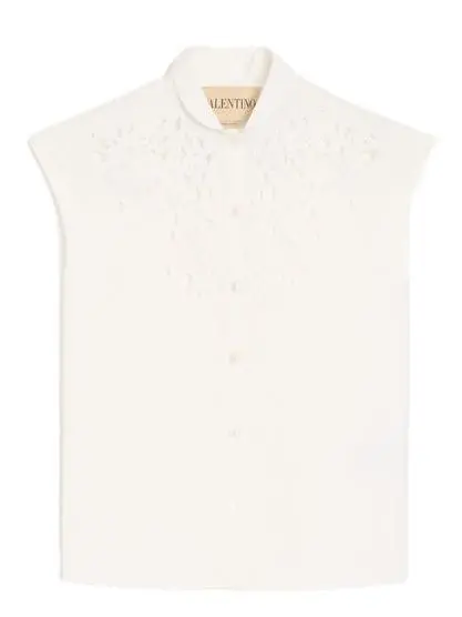 Valentino Garavani Embroidered Poplin Shirt - White