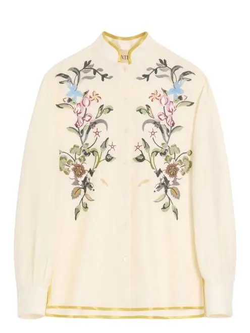 Valentino Garavani Embroidered Linen Shirt - Ivory
