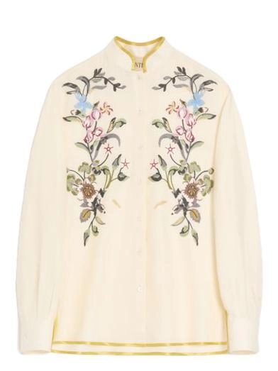 Valentino Garavani Embroidered Linen Shirt - Ivory
