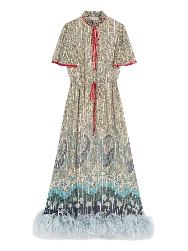 Valentino Garavani Pekin Voyage Imaginaire Paisley Midi Dress - Multicolour