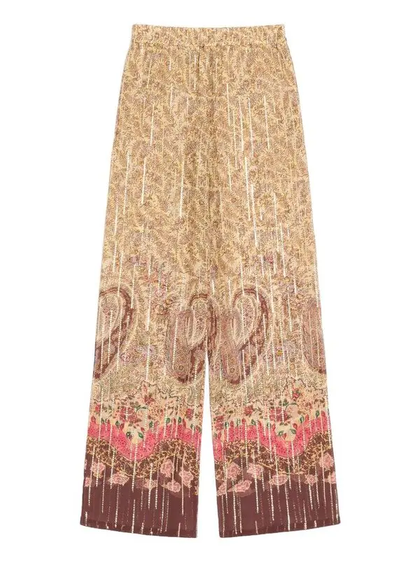 Valentino Garavani Pekin Trousers With Voyage Imaginaire Paisley Print - Multicolour