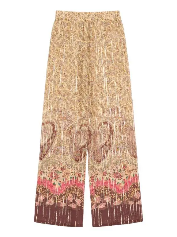 Valentino Garavani Pekin Trousers With Voyage Imaginaire Paisley Print - Multicolour