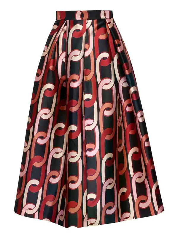 LUNATICA MILANO Chain-print Pleated Skirt - Black