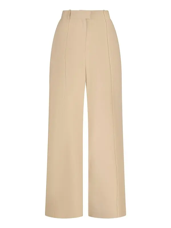 Martin Grant Silk High-waisted Pleated Pants - Tan