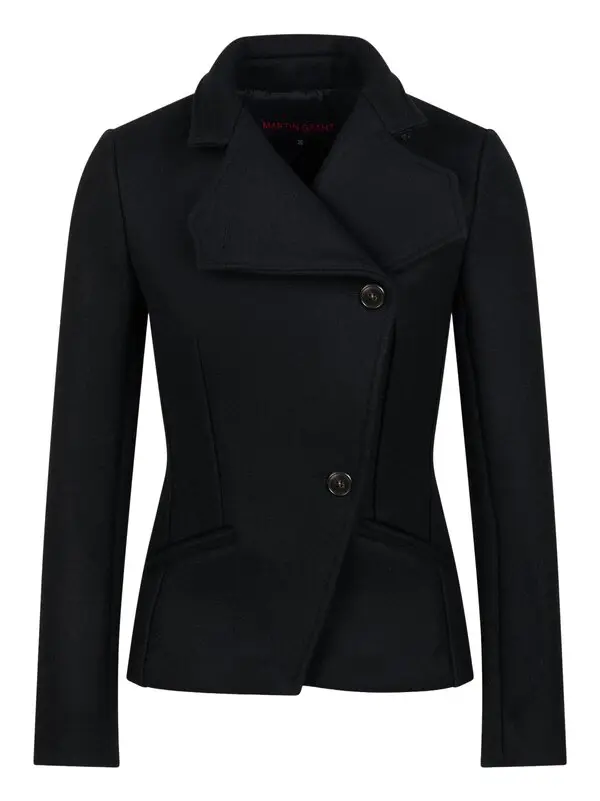 Martin Grant Fitted Wool-blend Jacket - Black
