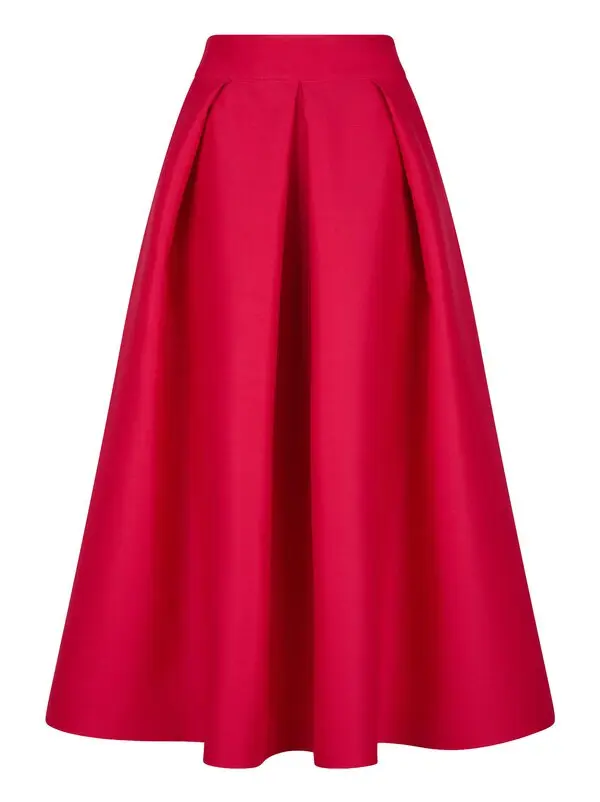 Martin Grant Wool-silk A-line Pleated Midi Skirt - Pink