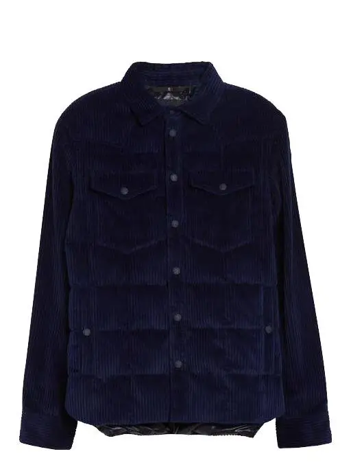 Moncler Gelt Quilted Corduroy Shirt Jacket - Dark Electric Blue