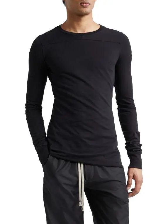Moncler X Rick Owens Girder Long Sleeve Cotton T-shirt - Black