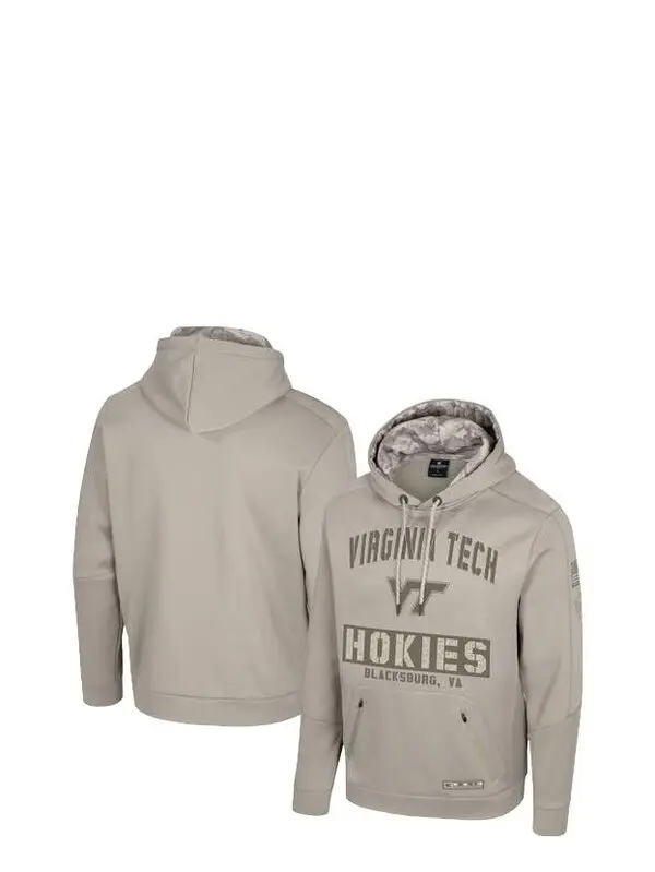 COLOSSEUM Virginia Tech Hokies Operation Hat Trick Battalion Hoodie - Oatmeal
