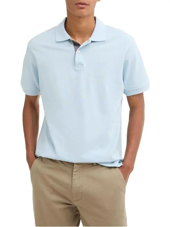 Barbour Tailored Fit Pima Cotton Polo - Sky