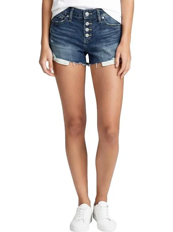 SILVER JEANS CO. Mid-rise Boyfriend Denim Shorts - Cayo Costa