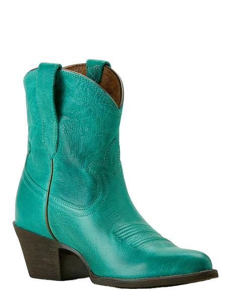 Ariat Maggie J Toe Short Western Boots - Deep Turquoise