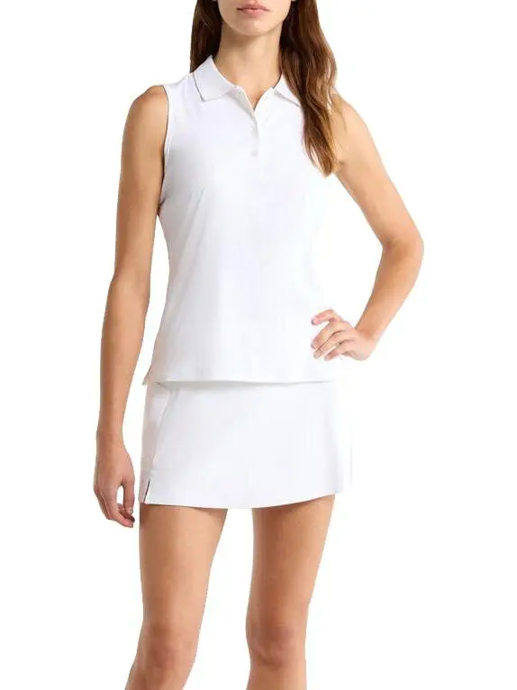 G/fore Sleeveless Stretch Polo Top - Snow