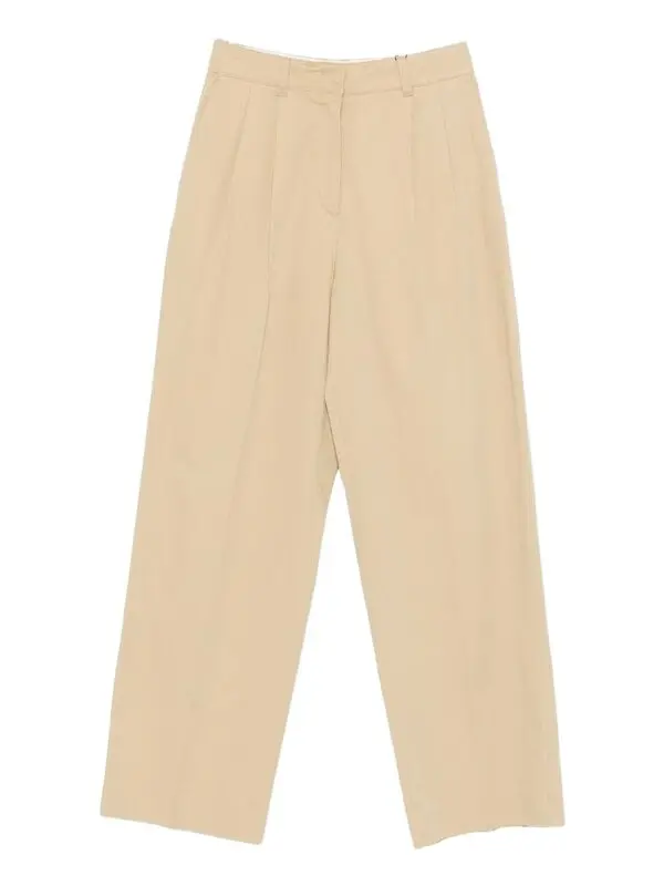 DUNST Cotton Blend Chino Trousers - Beige