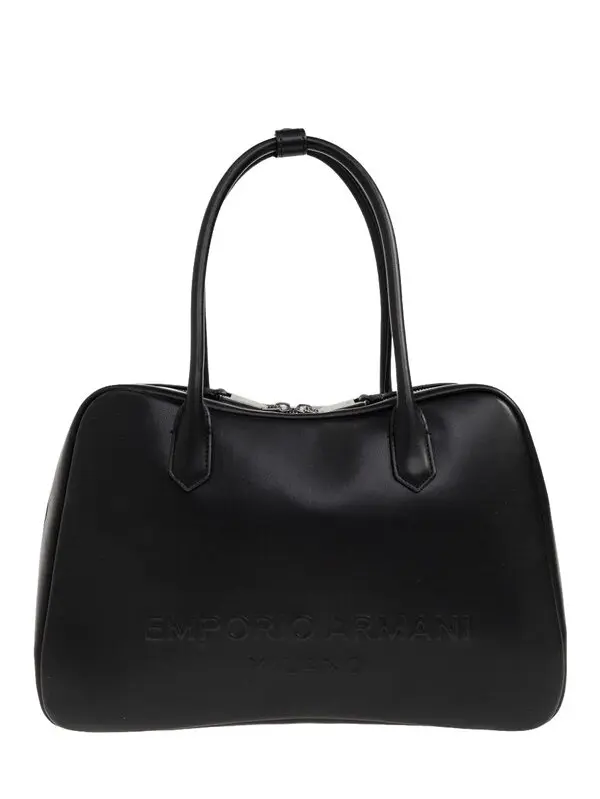 Emporio Armani Leather Shoulder Bag - Black