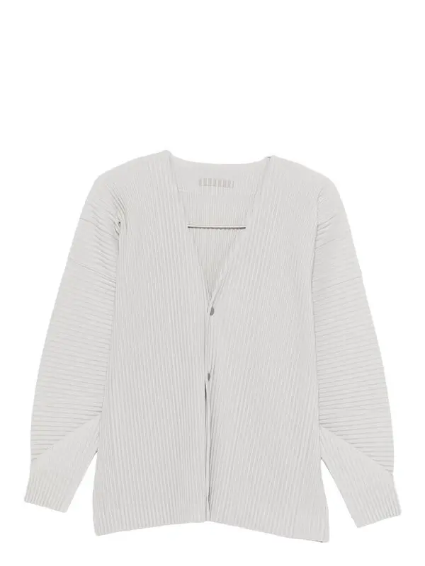 Issey Miyake Pleated V-neck Cardigan - Grey