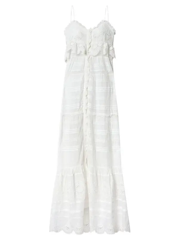 MARANT ETOILE Paule Cotton Long Dress - White