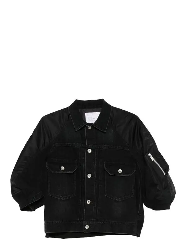 Sacai Nylon And Denim Jacket - Black