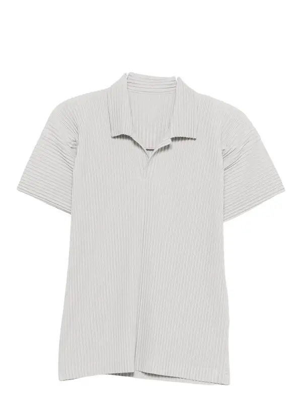 Issey Miyake Pleated Polo Shirt - Grey