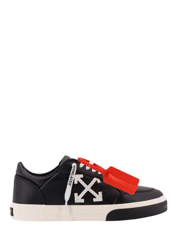 Off-White Vulcanized Leather Sneakers - Black