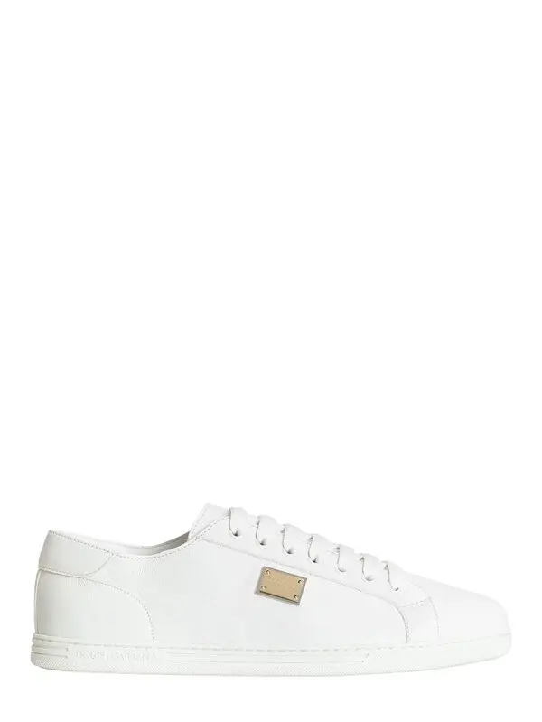 Dolce & Gabbana Saint Tropez Calfskin Sneakers - White