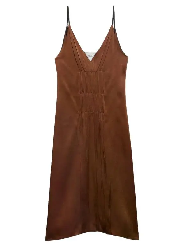 Prada Satin Crepe Dress - Brown