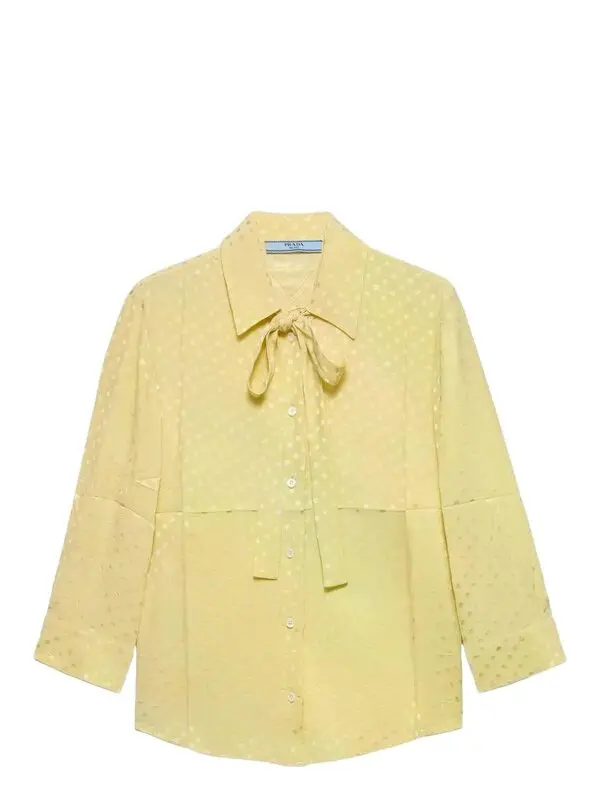 Prada Polka-dot Satin Shirt - Yellow
