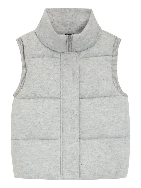 BOSS Padded Gilet In Virgin Wool And Cashmere Blend - Light Grey