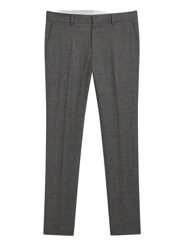 BOSS Formal Trousers In Micro-patterned Virgin Wool - Grey