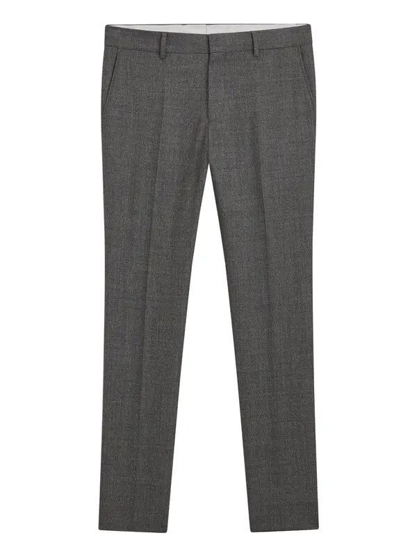 BOSS Formal Trousers In Micro-patterned Virgin Wool - Grey
